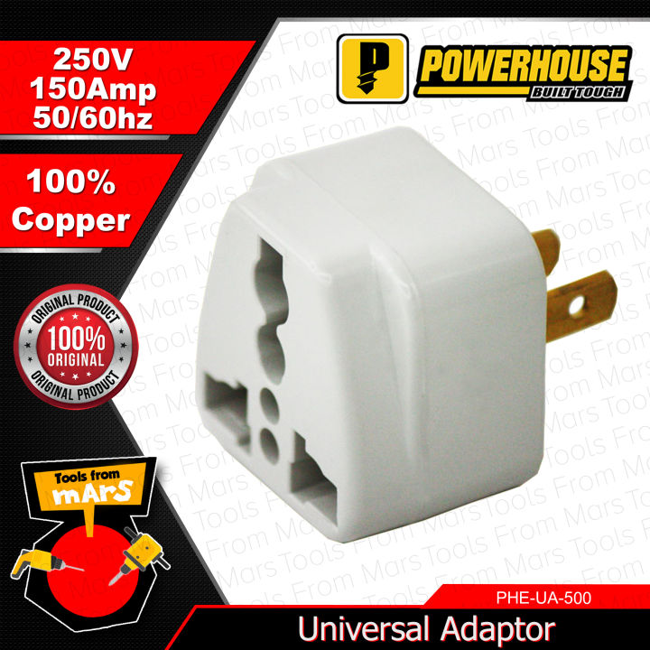 POWERHOUSE Electric Universal Adaptor 15A 250V Outlet Socket Power ...