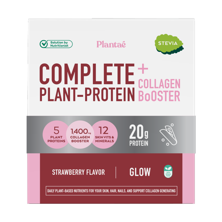 Plantae Complete Plant Protein, Collagen Booster, 8 Sachets: Strawberry ...