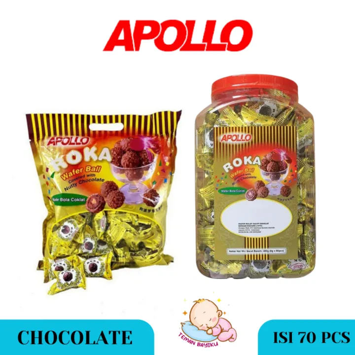 Apollo Roka Chocolate Balls 420gr 300gr 210gr Kemasan Bag/Toples Bola ...