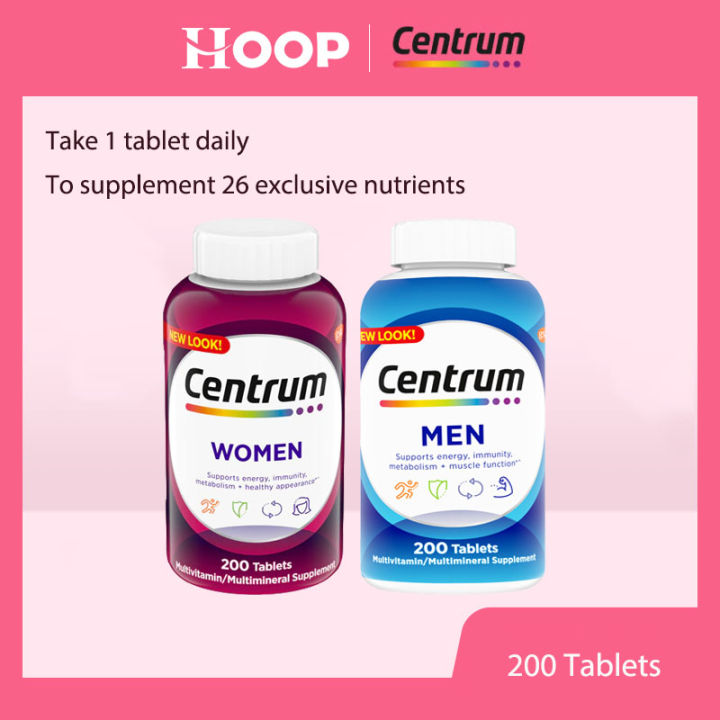 Centrum Men/Women Multivitamin with Vitamin D3, B Vitamins and Calcium ...
