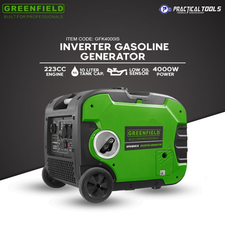 GREENFIELD 4000W Ultra Silent Gasoline Portable Inverter Generator ...