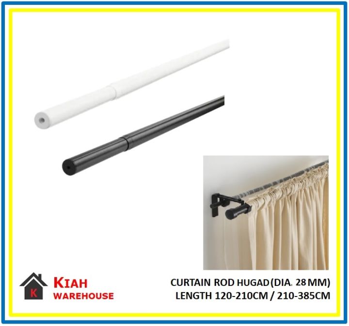 HUGAD Curtain Rod Tiang Langsir Batang Langsir White Black Ready Stock ...