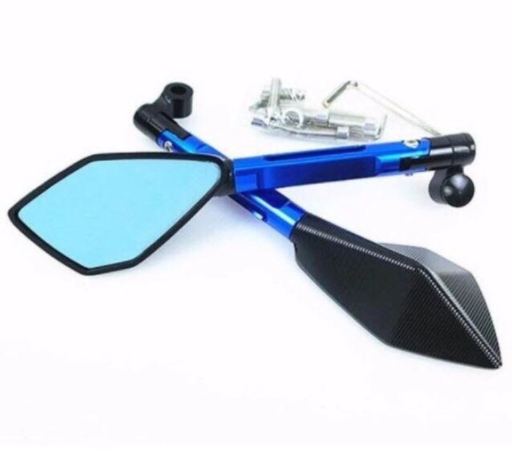 Colorful Aluminum Cnc Motorcycle Rearview Side Mirror Blue Lazada Ph
