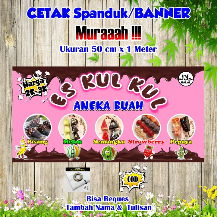 Spanduk Banner Es Kul Kul Ukuran 50 cm x 100 cm | Lazada Indonesia