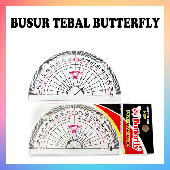 Penggaris Busur Derajat Butterfly 180/10 cm Protractor No.4 | Lazada ...