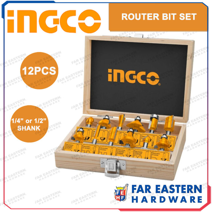 INGCO Router Bit 12pcs Set INAC | Lazada PH