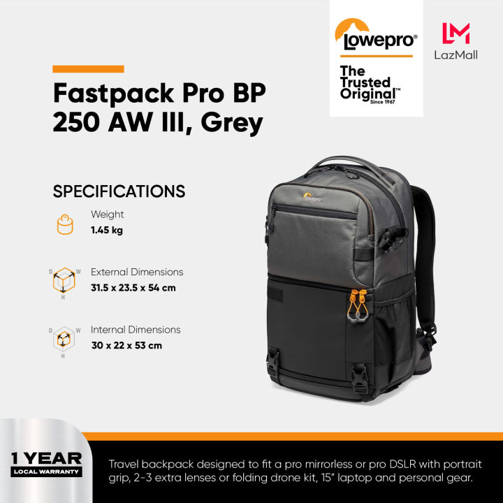 Lowepro Fastpack Pro BP 250 AW III Backpack Camera Bag | Lazada PH