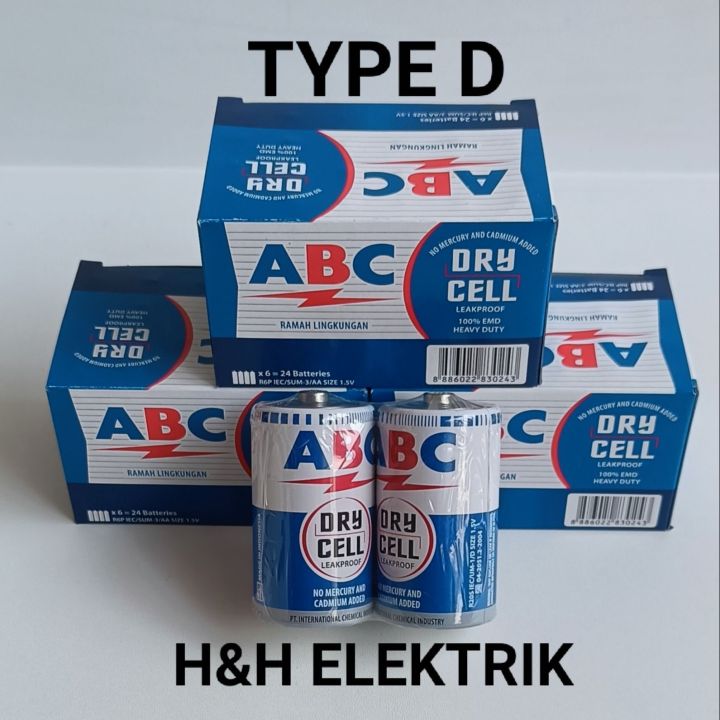 ( ISI 2 PCS ) Battery / Batrai Besar Type D ABC / Baterai ABC | Lazada ...