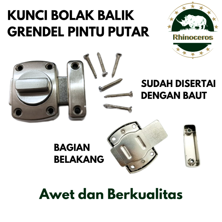 Grendel Pintu Kunci Kotak Bolak Balik Grendel Pintu Putar | Lazada ...
