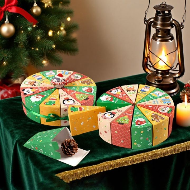 12Pcs Christmas Candy Boxes Cake Shape Gift Box for Christmas Candy ...
