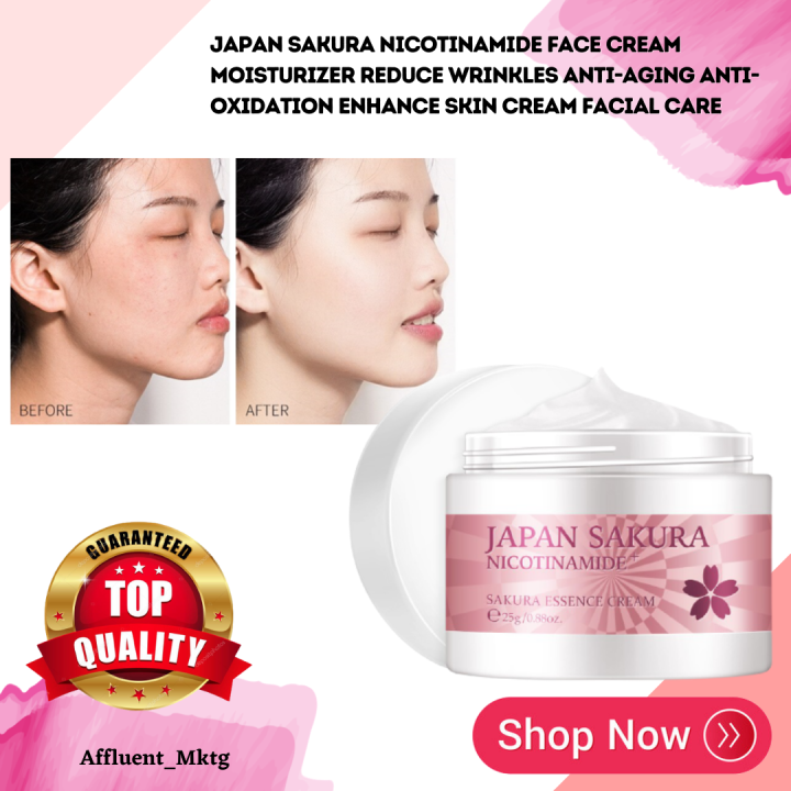 Japan Sakura Nicotinamide Face Cream Moisturizer Reduce Wrinkles Anti ...