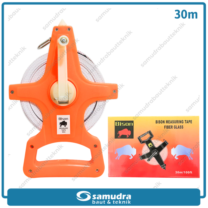 BISON Meteran Tancap Tanah 30 Meter Alat Ukur Jalan Gulung Rol Tanam ...