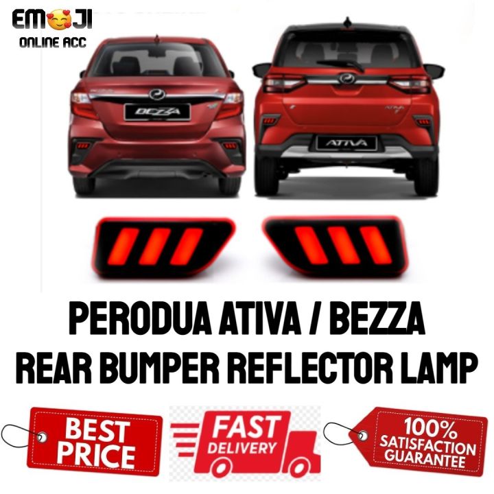 Perodua Bezza Ativa Rear Bumper Reflector Light LED Mustang Style ...