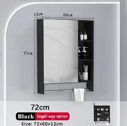 Space aluminum bathroom mirror cabinet mirror wall-mounted mirror with ...