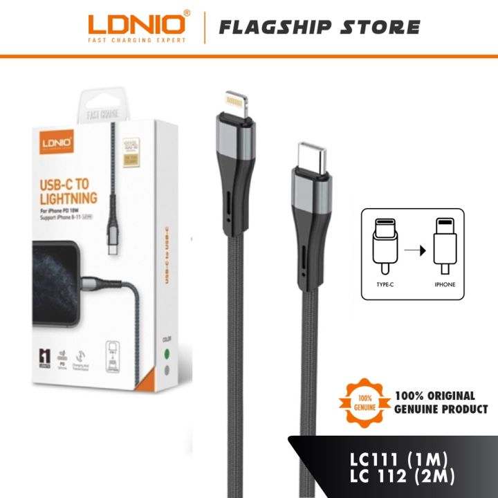 LDNIO LC111 (1 Meter) / LC112 (2 Meter) Type-C to Lightning Cable - 3 Month Warranty - Charging ...