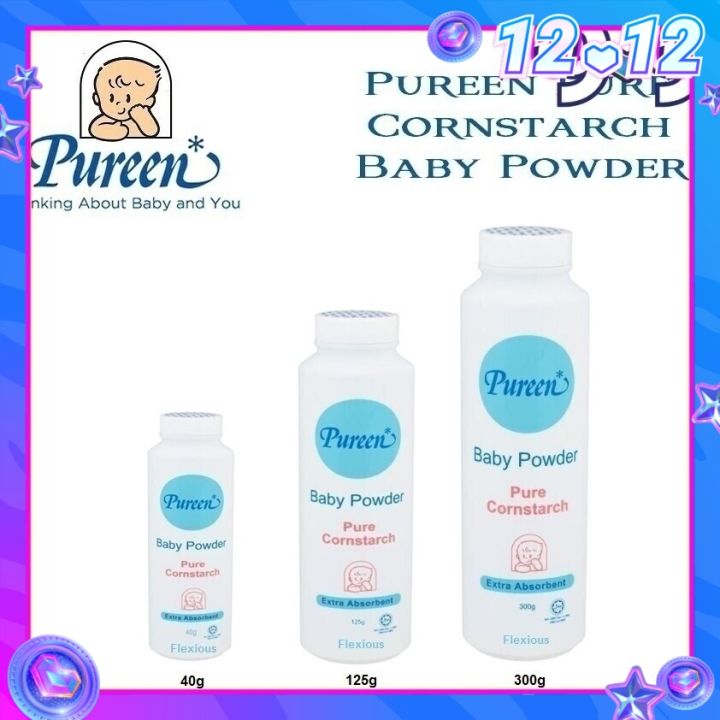 Pureen Baby Powder Pure Cornstarch 40g 125g 300g | Lazada