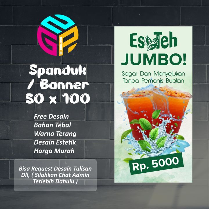 Spanduk/Banner/Backdrop Minuman Es Th Jumbo Ukuran 100 x 50 | Lazada ...