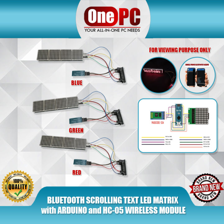 ONE PC BLUETOOTH SCROLLING TEXT LED MATRIX with ARDUINO and HC-05 WIRELESS MODULE | Lazada PH