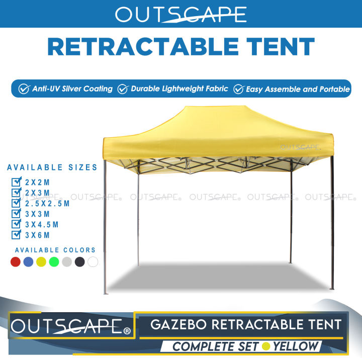 OUTSCAPE Retractable Tent 2x3 (COMPLETE SET) Anti-UV Silver Coating ...