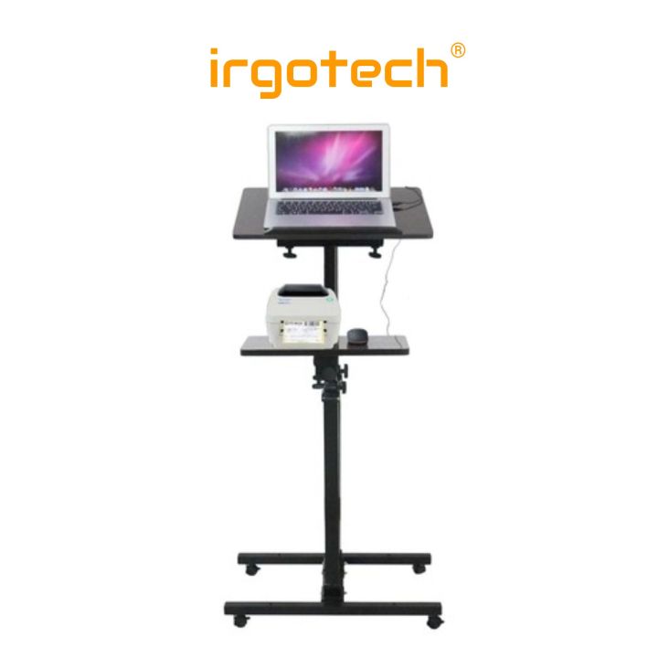 IRGOTECH Wheeled Projector Laptop Stand 2-Tier Platform Height ...