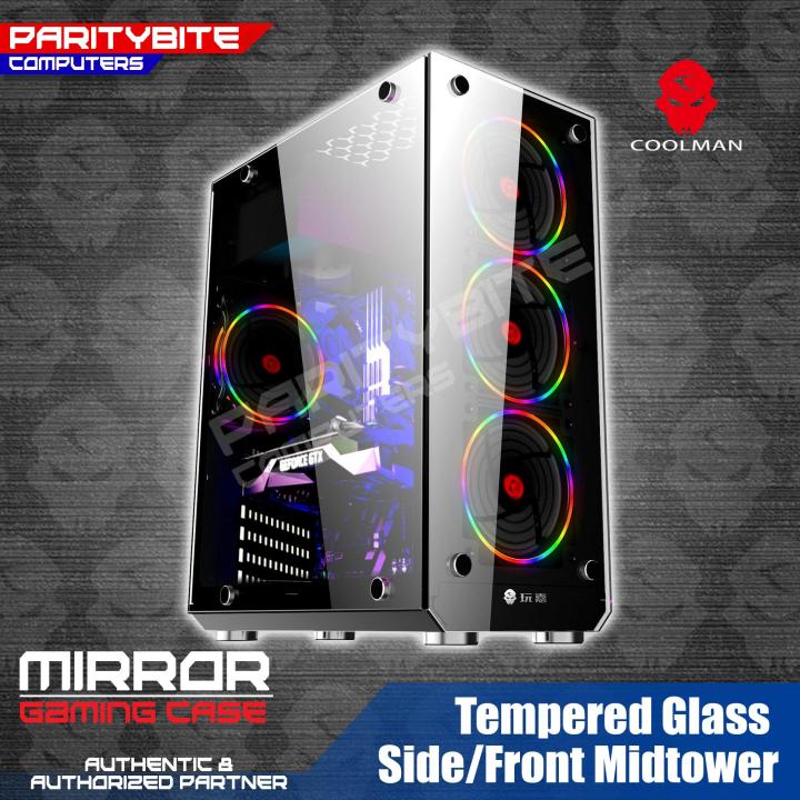 Coolman Mirror Tempered Glass Side/Front Midtower Gaming Case | Lazada PH