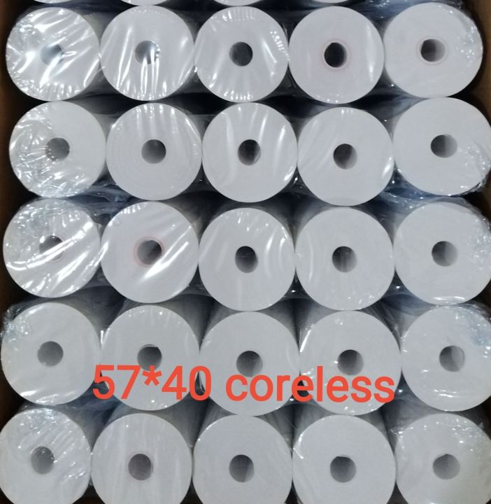 100 rolls Coreless Thermal Paper 57mm x 40mm use for Thermal Printer ...