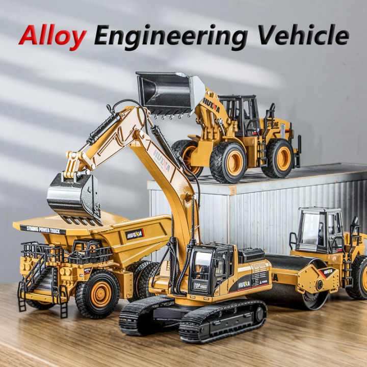 【RUM】1:60 & 1:50 Scale Alloy engineering vehicle model Excavator Roller ...