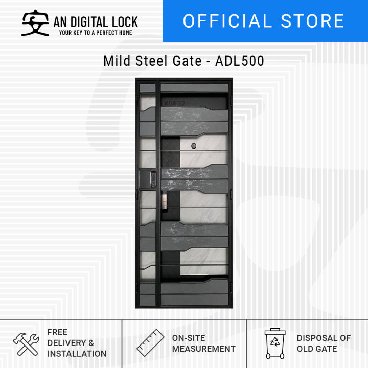 Mild Steel HDB Metal Gate (ADL500) | AN Digital Lock | Lazada Singapore
