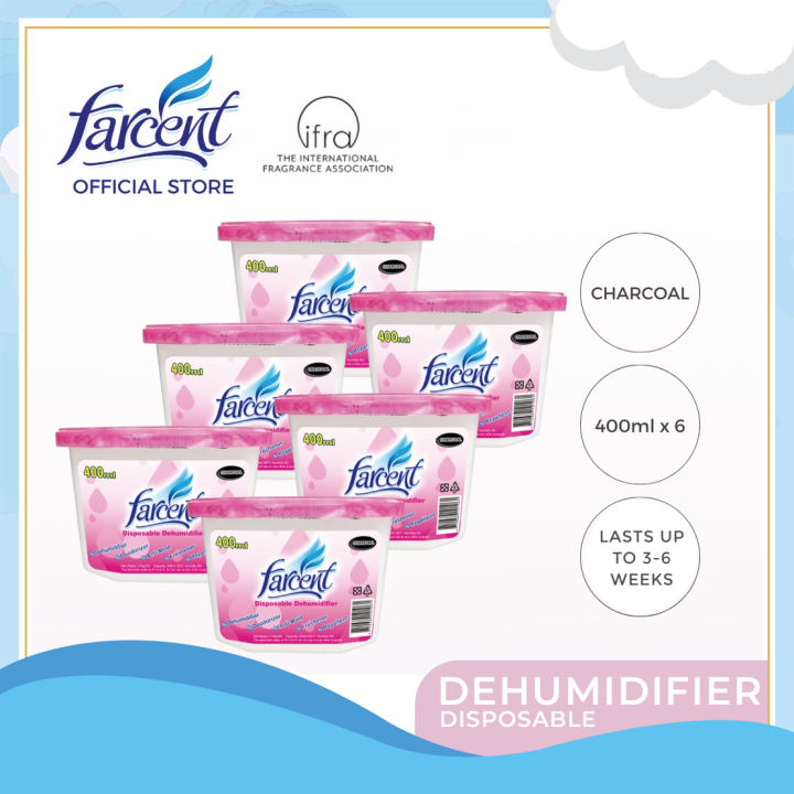 Farcent Disposable Dehumidifier - Charcoal Set of 6 (400ml each) | Lazada PH