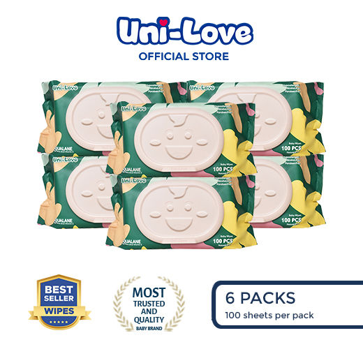 Uni-Love Squalane Wipes 100's Pack of 6 | Lazada PH