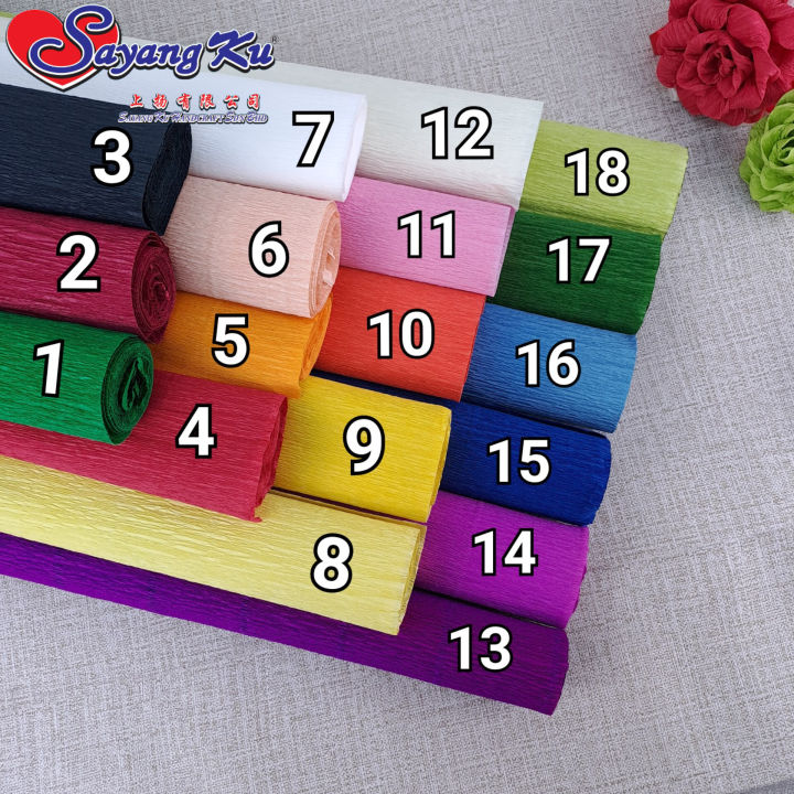 (Hot)Crepe Paper Roll / Kertas Crepe Paper (1 Roll) | Lazada