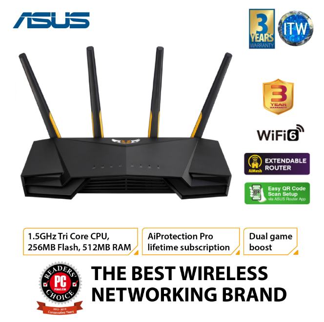 ASUS TUF Gaming AX4200 Dual Band WiFi 6 Extendable Gaming Router, 2.5G ...