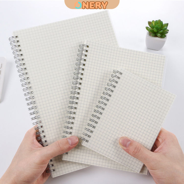 Sổ Tay Lò Xo A5-B5 , Bìa Nhựa Trong Suốt - 160 Trang Kẻ Ngang, Caro ...