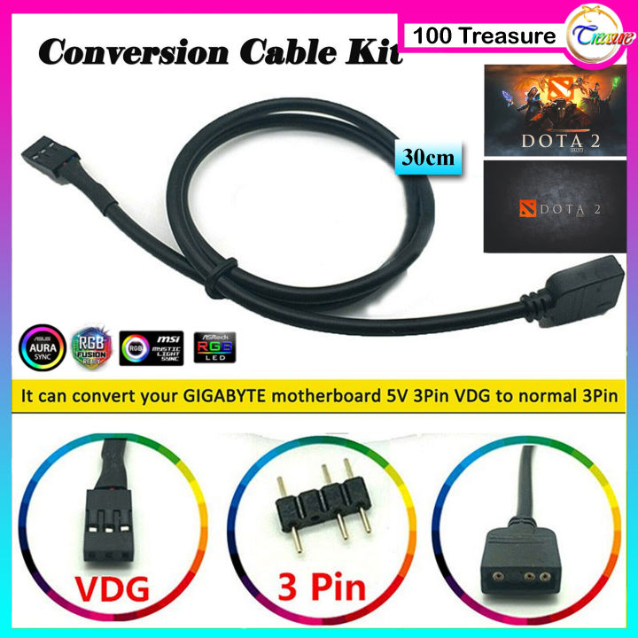New 5V 3PIN RGB VDG Conversion Line Cable Connector Kit for GIGABYTE ...