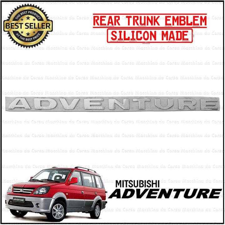 ADVENTURE Rear Trunk Emblem for Mitsubishi Adventure ( Silver ) Silicon ...