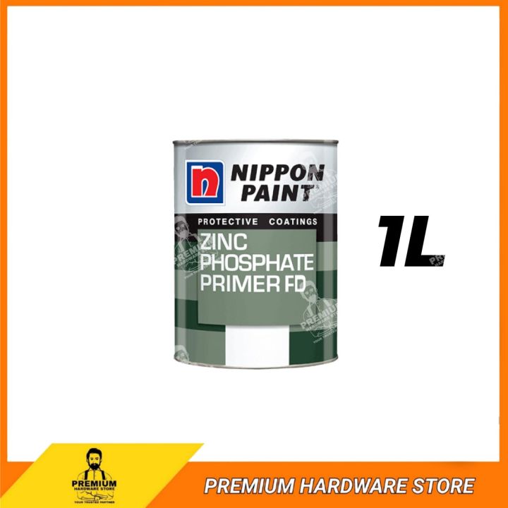 NIPPON PAINT Zinc Phosphate Primer FD 1 Liter Undercoat Iron Steel ...