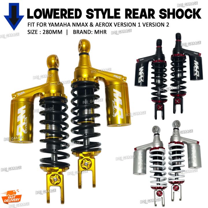 MHR REAR SHOCK ABSORBER 2PCS 280MM LOWERED STYLE YAMAHA NMAX ...