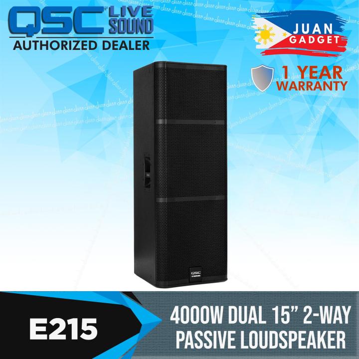 QSC E215 4000W Dual 15" 2-Way Passive Loudspeaker (Black) | JG ...