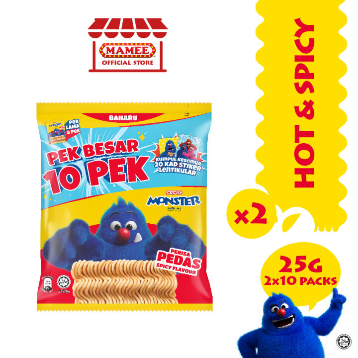 Mamee Monster Family Pack - Hot & Spicy 10*25g (2 packs) | Lazada