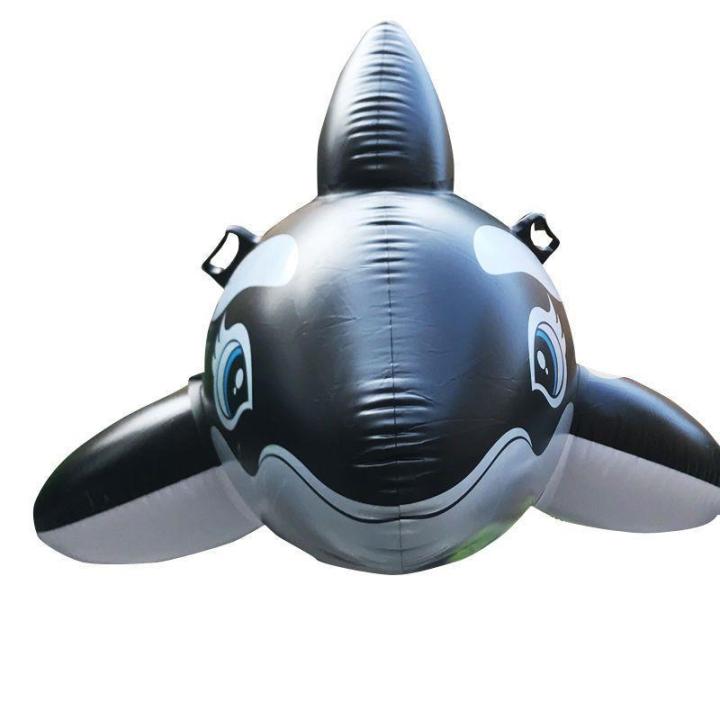 Water surfing Mount adult children swimming ring Black Whale shark big ...