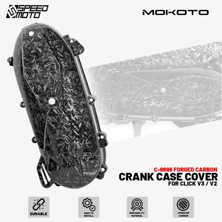 MOKOTO CLICK V2 V3 CRANK CASE COVER HYDRO DIP CARBON/FORGED FOR HONDA ...
