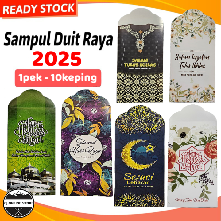 Viral 10pcs Sampul Duit Raya 2026 Murah Money Packets Hari Raya Green ...