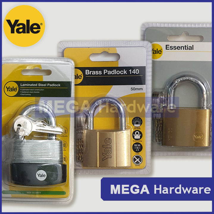 Yale Brass Padlock or Laminated Padlock 30mm 40mm 50mm 60mm (LONG Shackle or short) SOLD PER ...