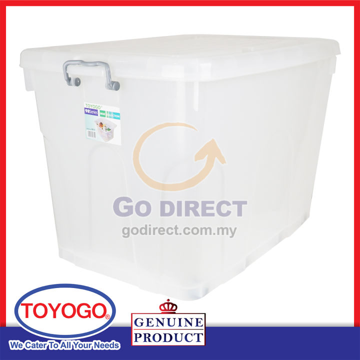 TOYOGO 144L Storage Box Large with Wheels Translucent Clean Storage for ...