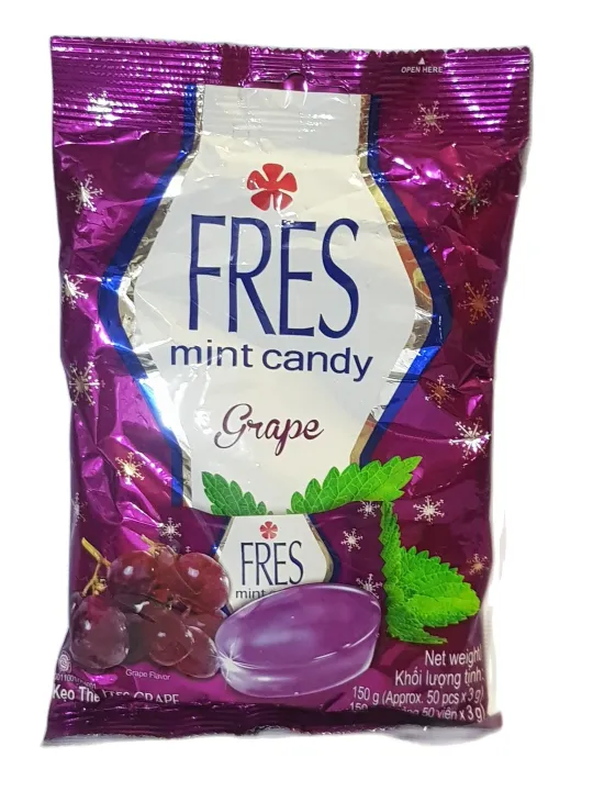 Fres MINT CANDY - Grape Flavor (pack of 3 x 150 grams) - 50 pieces ...