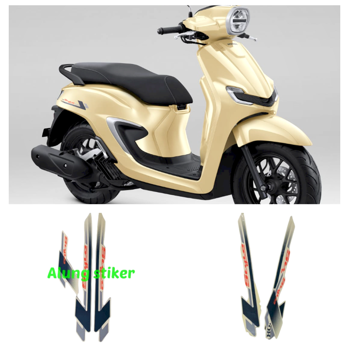 STIKER STRIPING LIS LES BODY MOTOR HONDA STYLO 160 2024 CREAM 1SET ...
