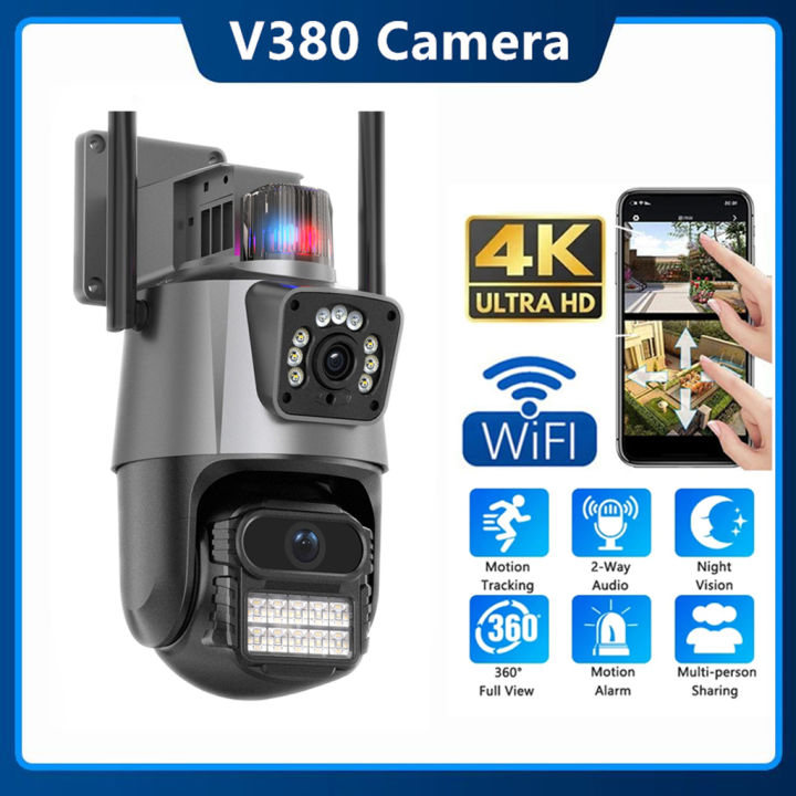 2024 New 8MP 4K WiFi IP Camera P11 Outdoor PTZ Dual Lens Dual Screen ...