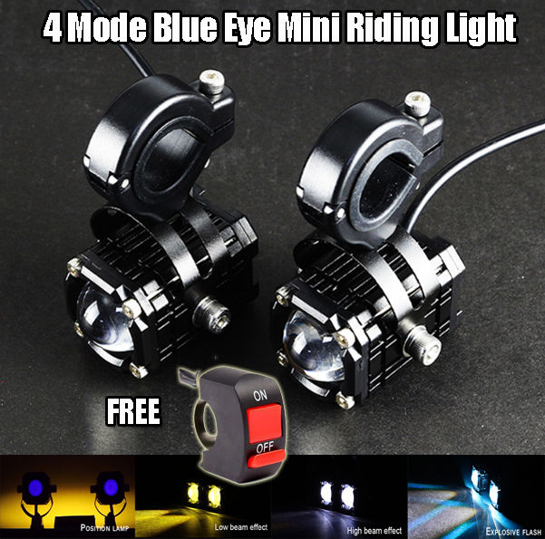 Universal Mini Driving Light Blue Eye 4 Modes Mini Driving Lights Full ...