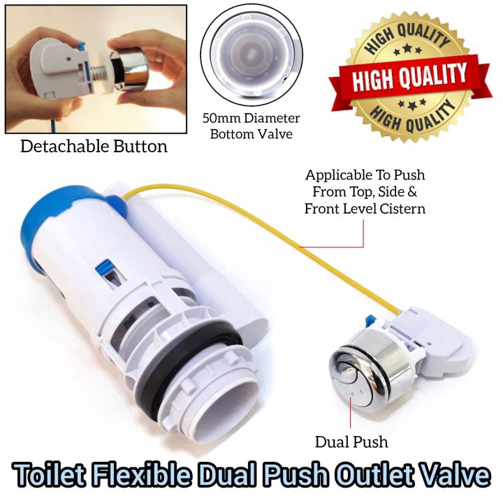 Bathroom Toilet Flexible Wire Control Dual Push Button Outlet Valve ...