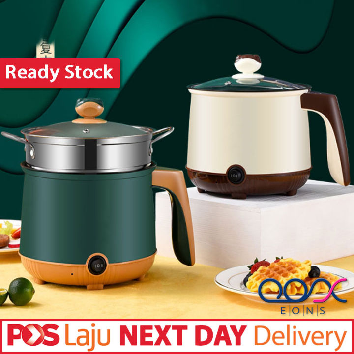 3 Pin Plug 1.8L Portable Non Stick Electric Pot Frying Pan Rice Mini ...